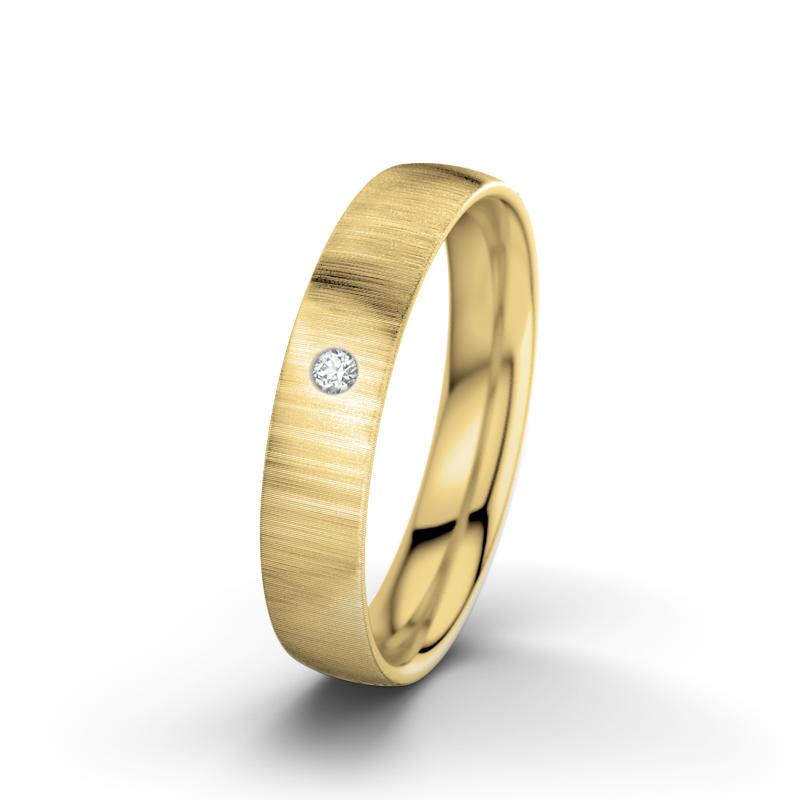 Mary - Diamantring Mary F4 - (Gelbgold 585 quermatt) Ring