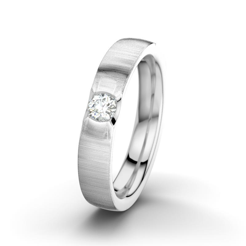 Michelle - Diamantring Michelle F4 - (Weißgold 375 quermatt) Ring